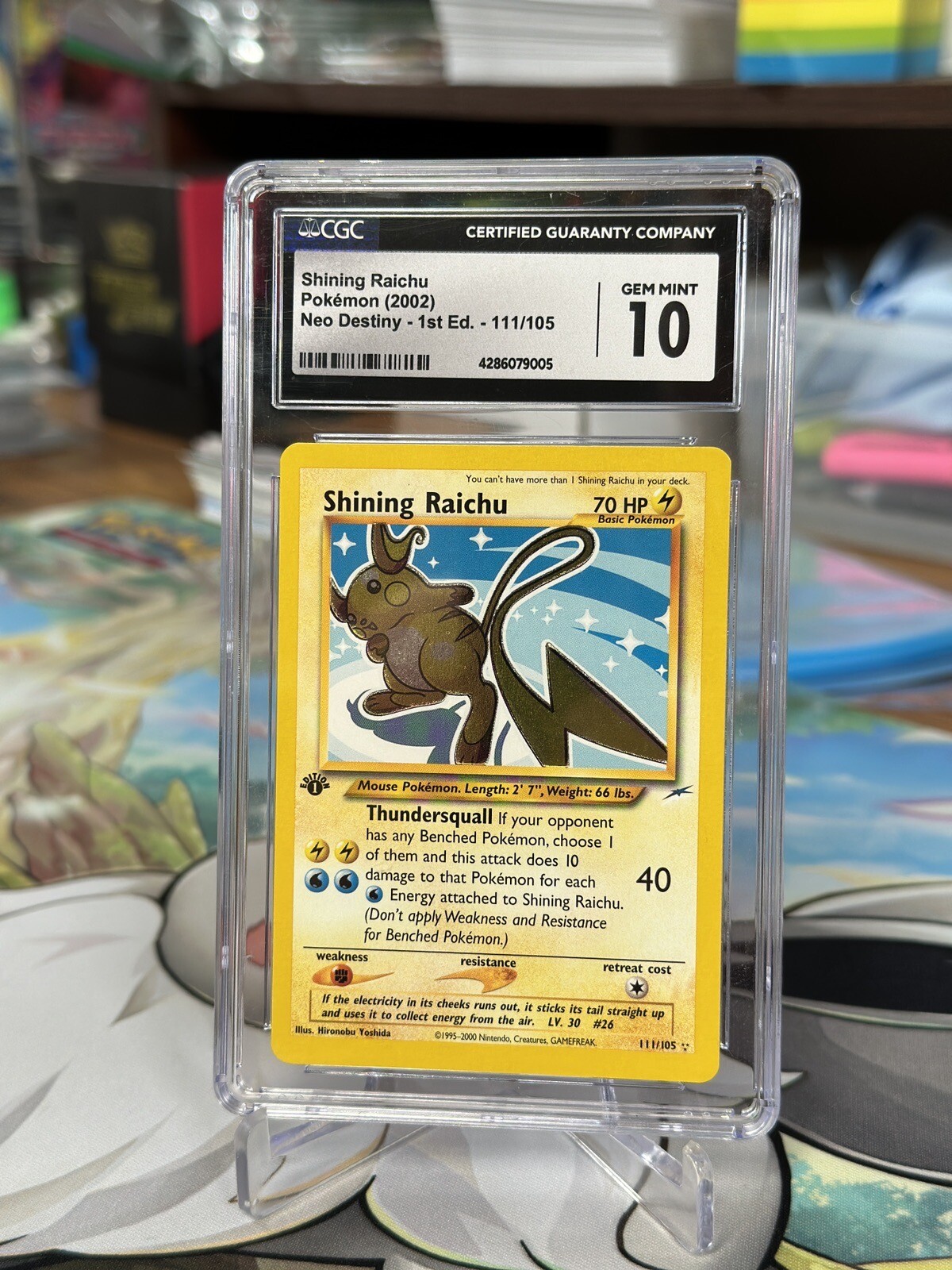 2002 Shining Raichu 1st Edition Secret Rare Pokemon TCG Card CGC 10 Gem ...