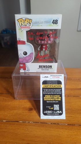 Funko Pop! - Benson #48 Regular Show + Armor, Sam Marin Signed & JSA Certified | eBay