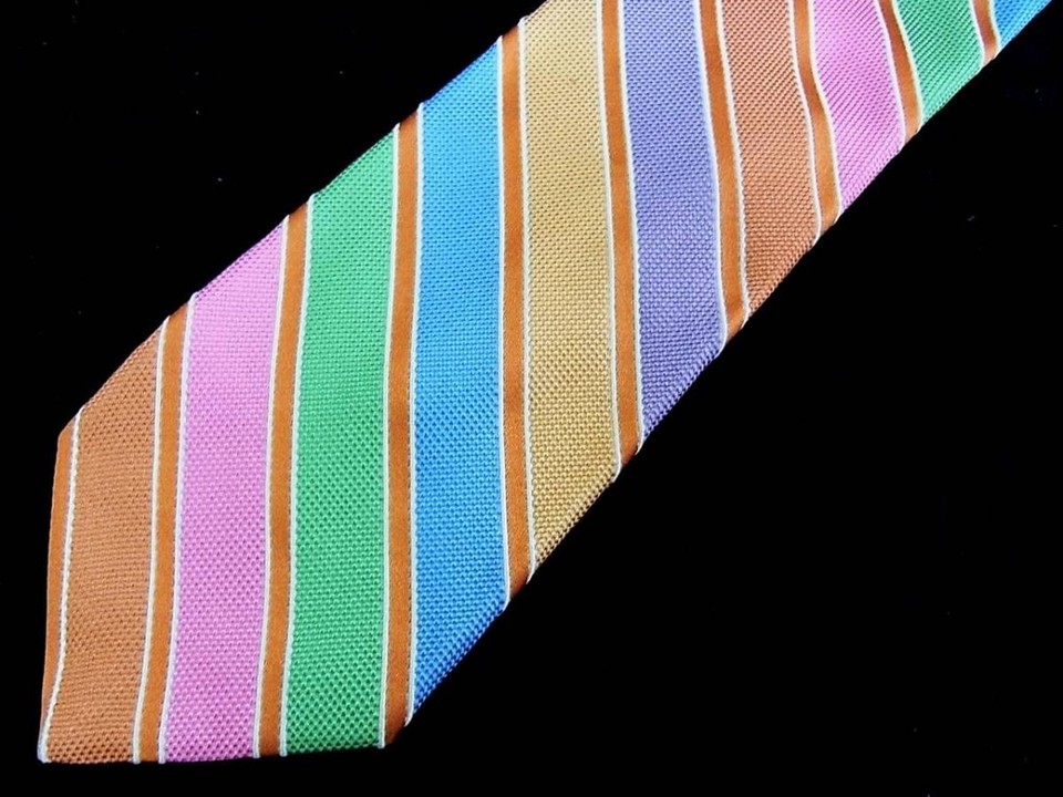 BREUER Used Junk Necktie Tie Mens Unisex ALL SILK 100 Multicolor ...