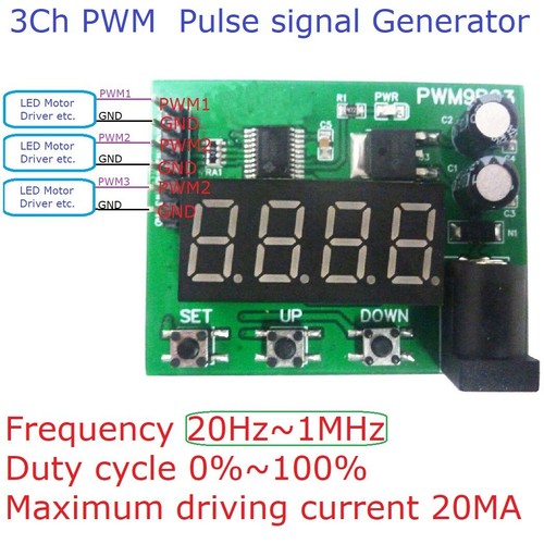 20HZ-1MHZ Adjustable PWM 5V TTL Level Square Wave Pulse Signal ...