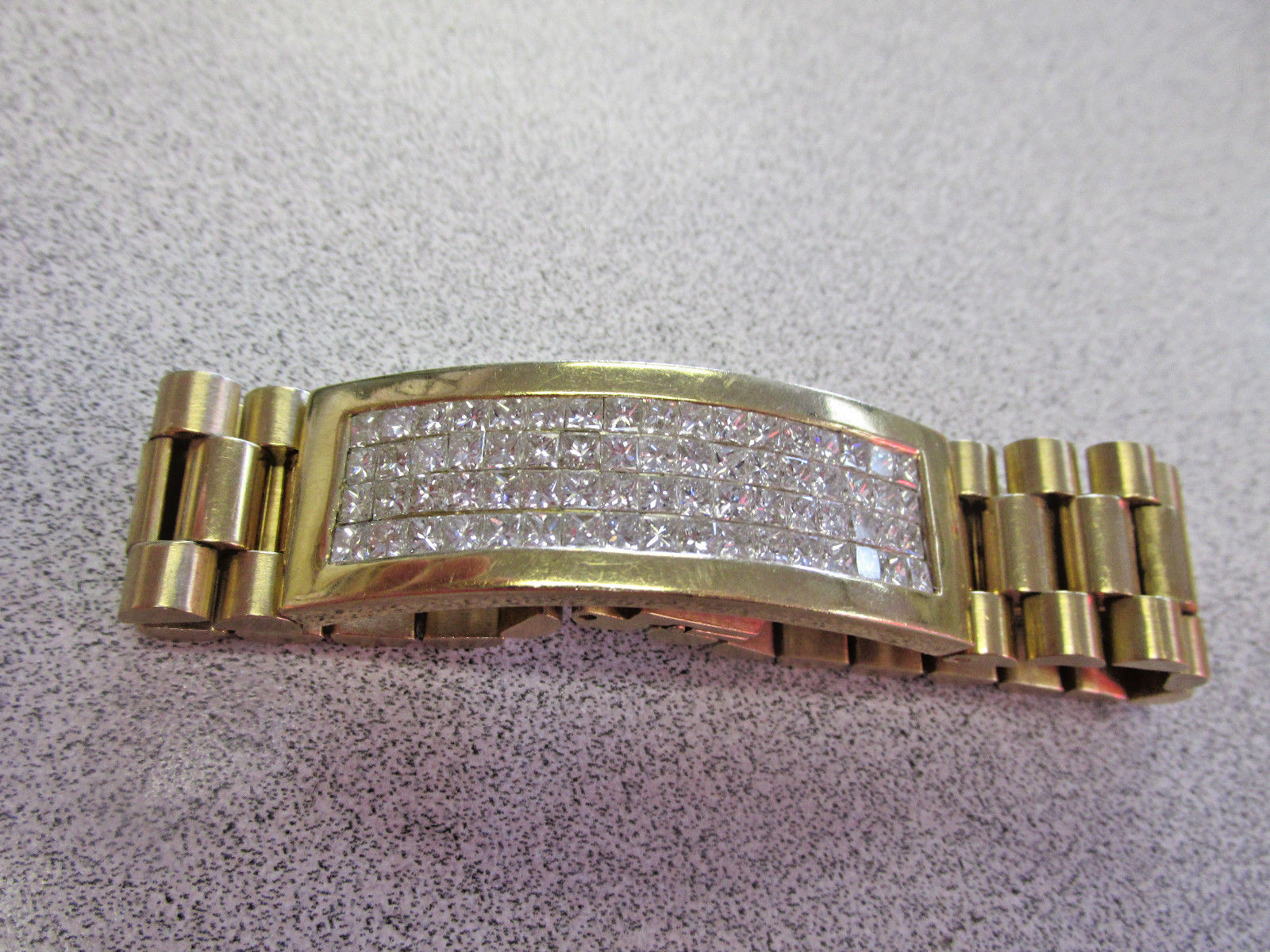18k Gold Presidential Style Invisible Set Diamond Bracelet 10.00 ctw ...