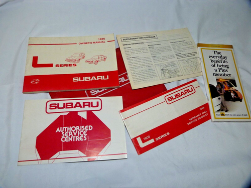 1985 SUBARU L SERIES OWNERS MANUAL + SERVICE BOOK ( COMPLETELY FILLED ...