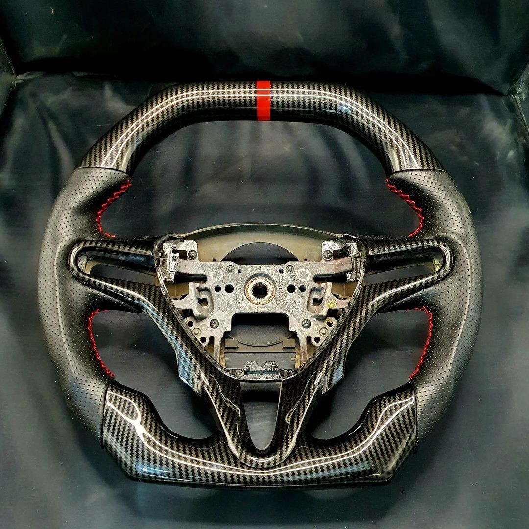 HONDA CIVIC FD2/FN2 Top & Bottom FLAT Steering Wheel With Carbon Fiber ...