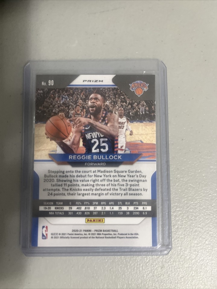 Reggie Bullock 2020 Panini Prizm Red Cracked ice #90 Knicks | eBay