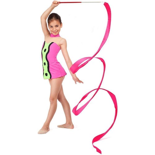 /2/4m Dance Rainbow Ribbon Rhythmic Gymnastic Streamer Baton Twirlin ...