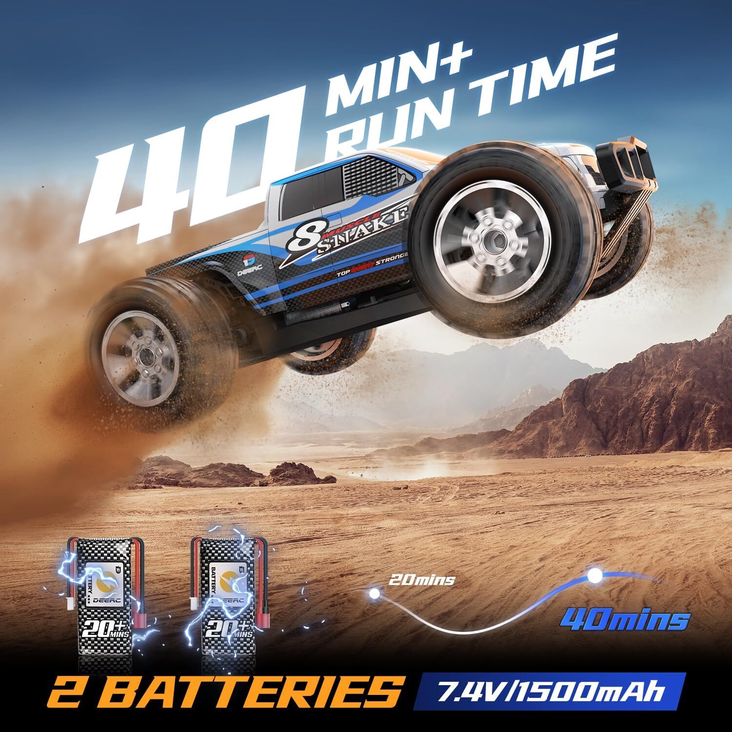 DEERC 9200E 4WD Large RC Car 48KM/H 1:10 Scale 2.4GHz Off Road Monster ...