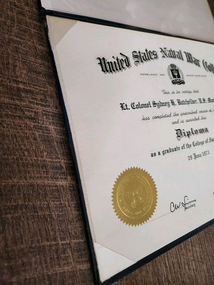 1973 US Naval War College Diploma | eBay