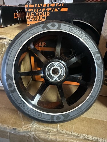 District Pro Scooter Wheels (2 Pack) Size 120 X 28mm Duel Width Core ...