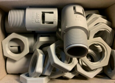20 X HPM ST2020GR 20mm Corrugated Conduit Fittings with lock nuts ...