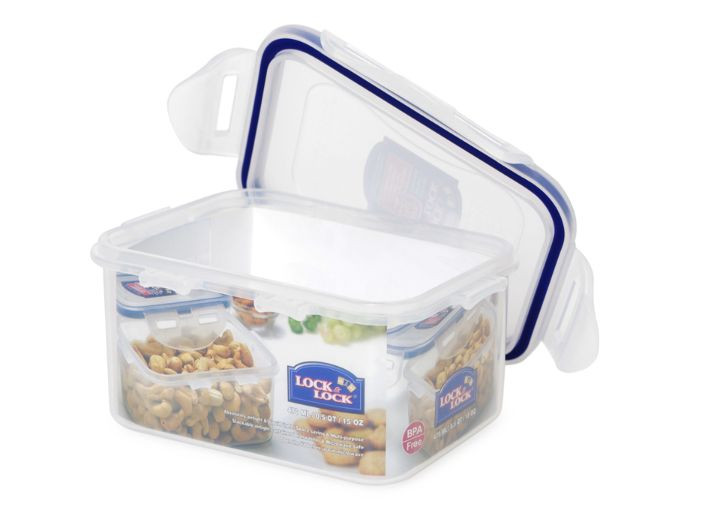3Pcs Lock & Lock Classic Food Storage Plastic Container Set(470mL x2 ...