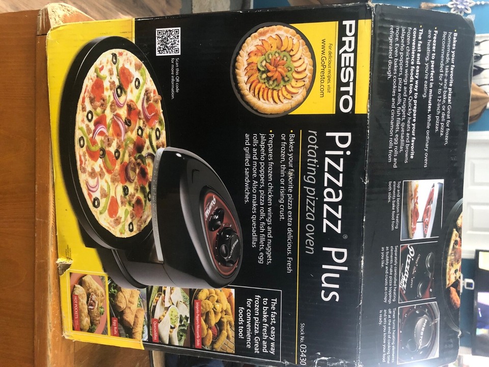 Presto Pizzazz Plus Rotating Pizza Oven - Black (3430) brand new ...