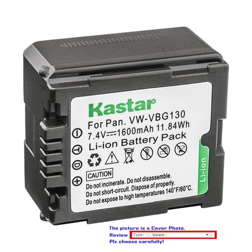 Kastar Replacement Battery for Panasonic VW-VBG130 VDR-D50 VDR-D51 ...