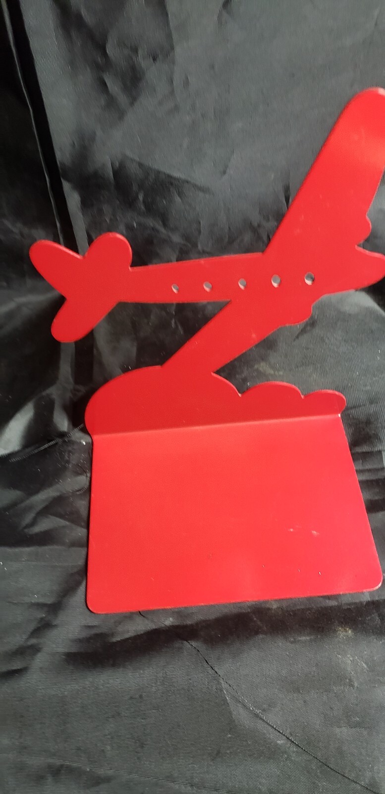 Vtg Red Metal Airplane 1976 Randall Schwartz Moxie Bookend ONE | eBay