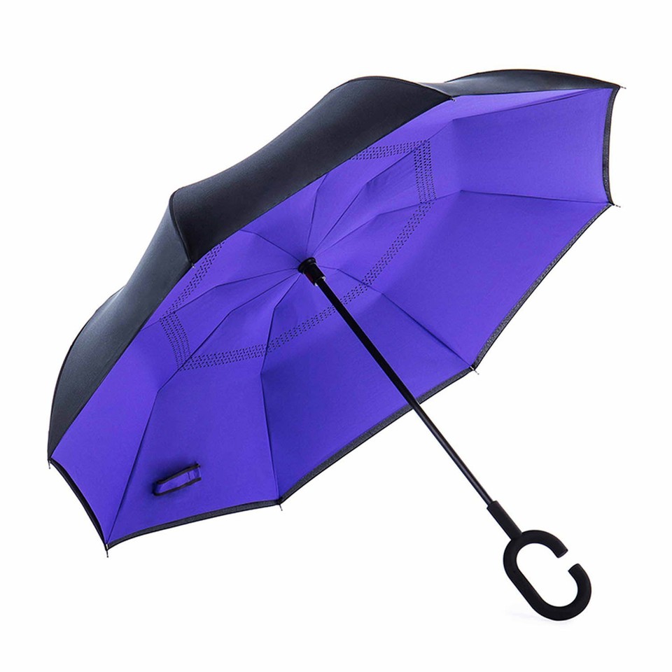 Reverse Folding Inverted Umbrella - Double Layer,Windproof, UV Proof ...