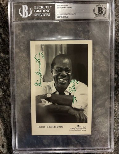 Louis Armstrong Signed Photo Encapsulated BSA 3.5 X 5.5 Photo | eBay