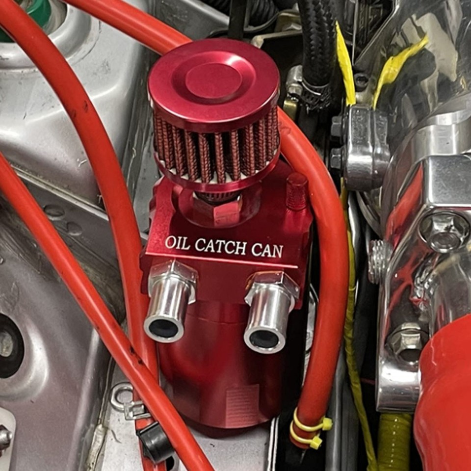 Universal Car Baffled Catch Can Kit with Breather Filter Air Oil ...