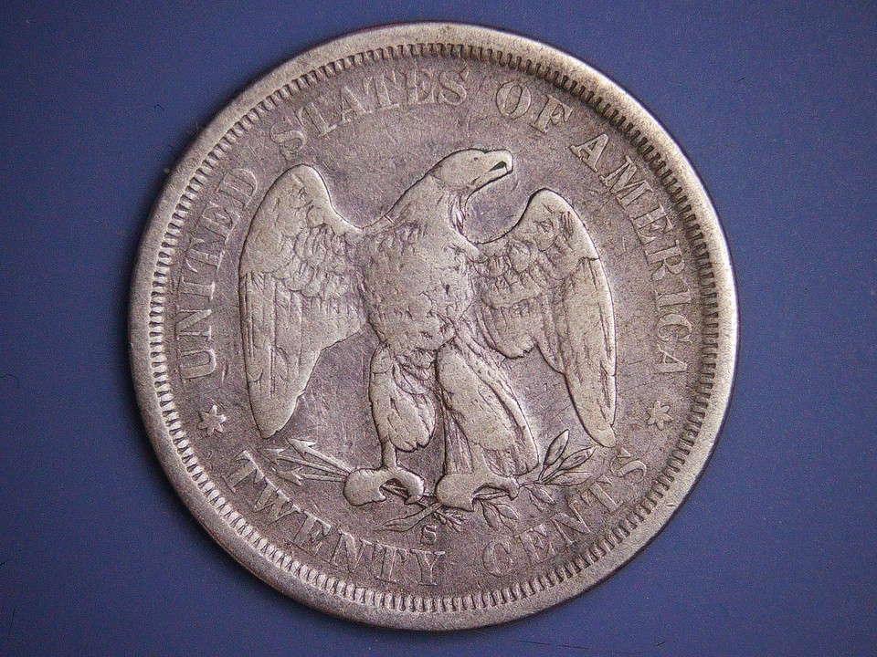 1875-S TWENTY CENT PIECE__20C SILVER COIN__RARE TYPE COIN__F/VF SAN ...