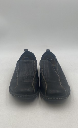 Born Mens Black Leather Round Toe Low Top Casual Slip-On Shoes Size 10 ...