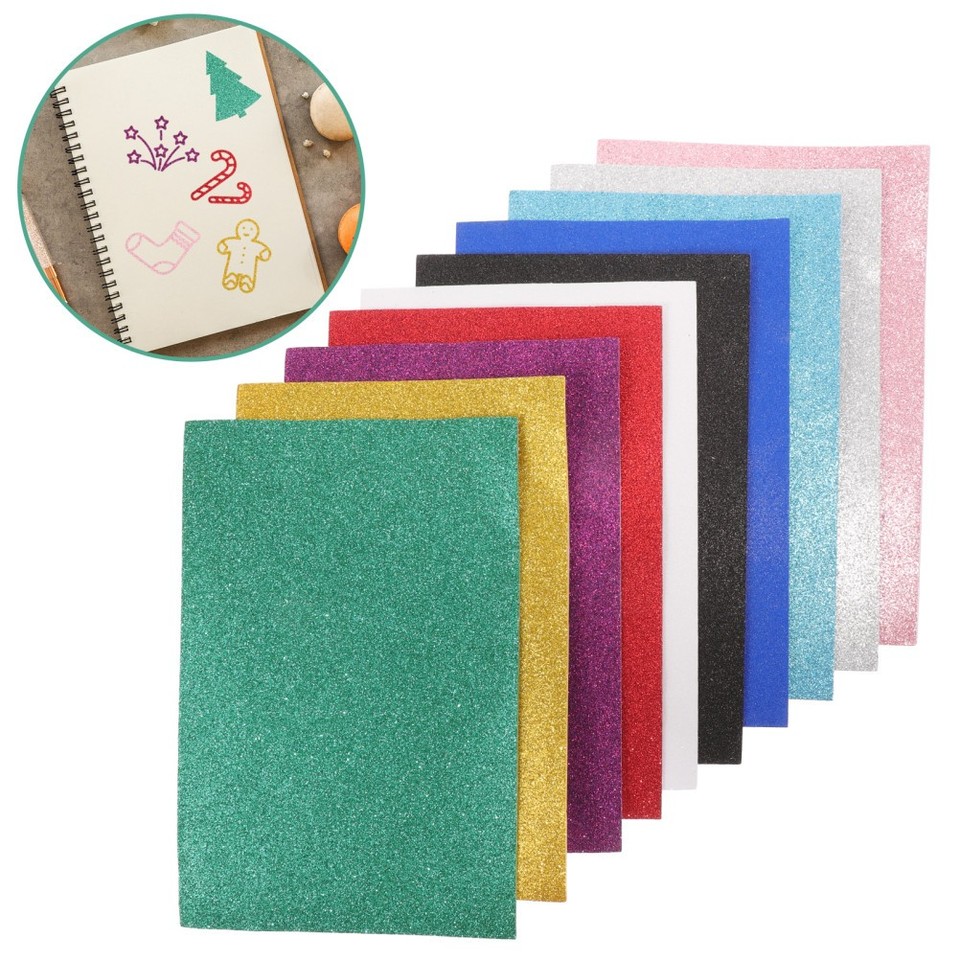 10 Sheets Car Cleaning Kit Scrapbook Supplies Glitter Card Stock | eBay ...