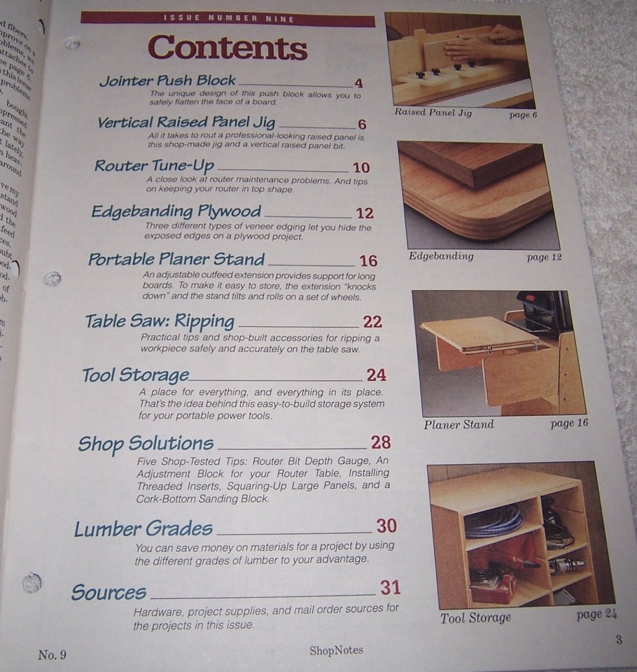ShopNotes Magazine Issue 9 woodworking shop notes | eBay
