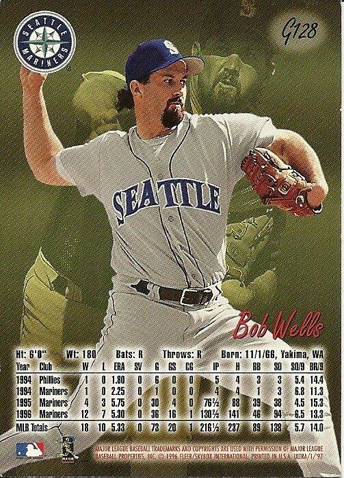 1997 Ultra Gold Bob Wells 128 Mariners | eBay