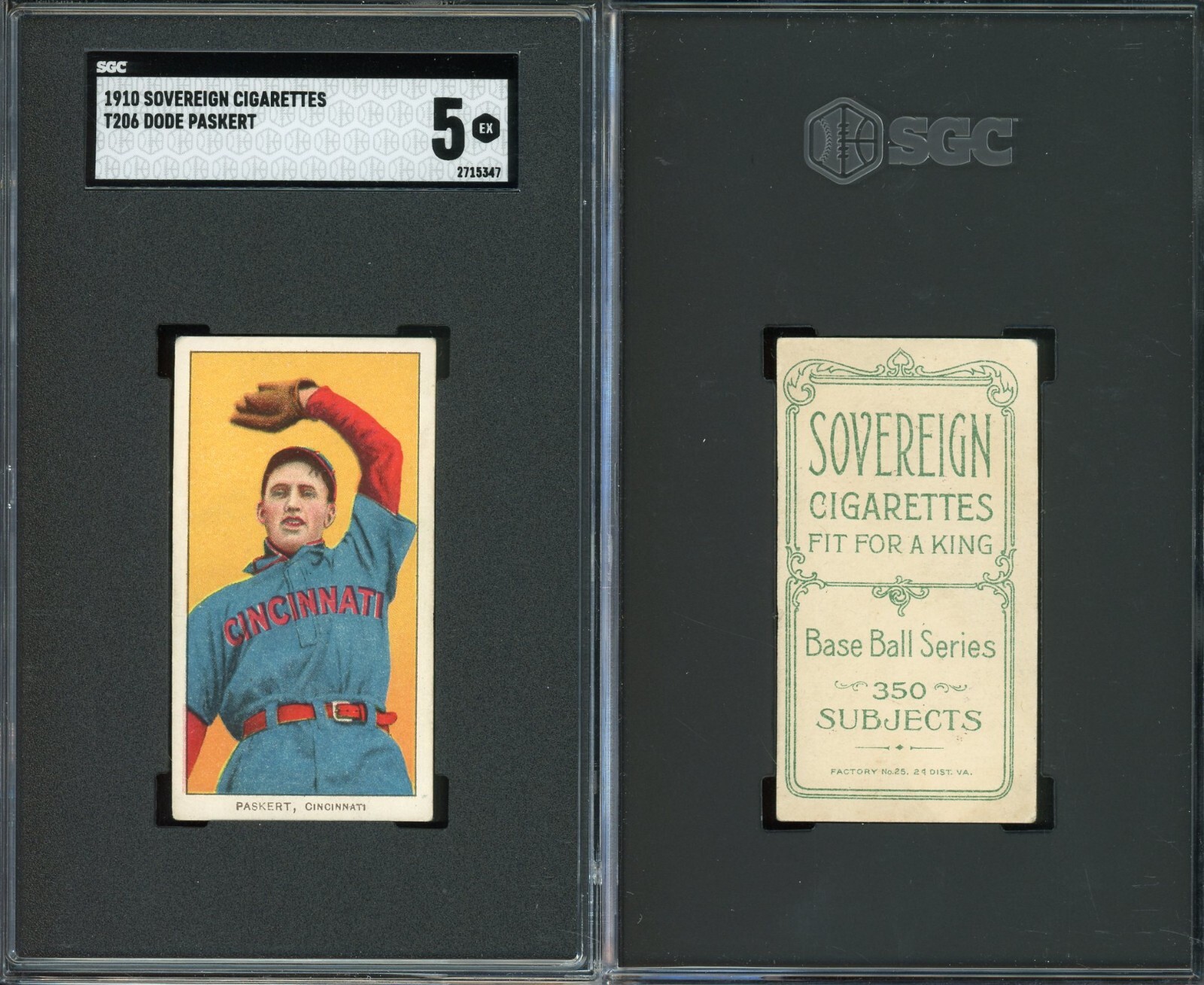 1909 T206 Dode Paskert Cincinnati Reds SGC 5 ***Sovereign 350*** | eBay