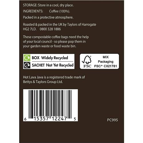 Taylors of Harrogate Hot Lava Java Coffee Bags, 3 Boxes of 10 (Total 30 ...