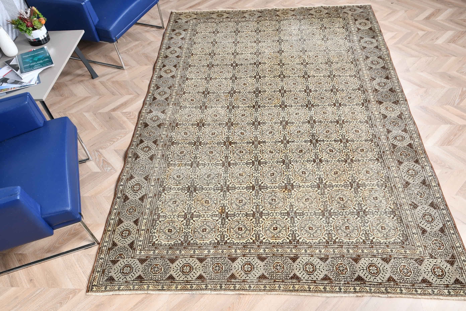 6.4x9.2 ft Large Rug, Wool Rug, Turkish Rug, Bedroom Rug, Vintage Rugs ...