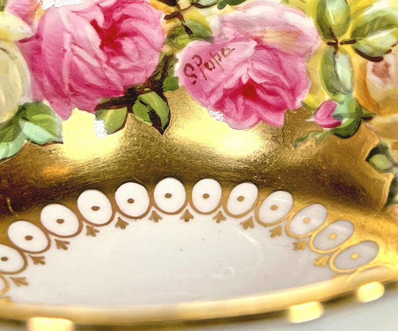 Cauldon Hand Painted Signed S. Pope Cup & Saucer Roses Gilt Gold | eBay
