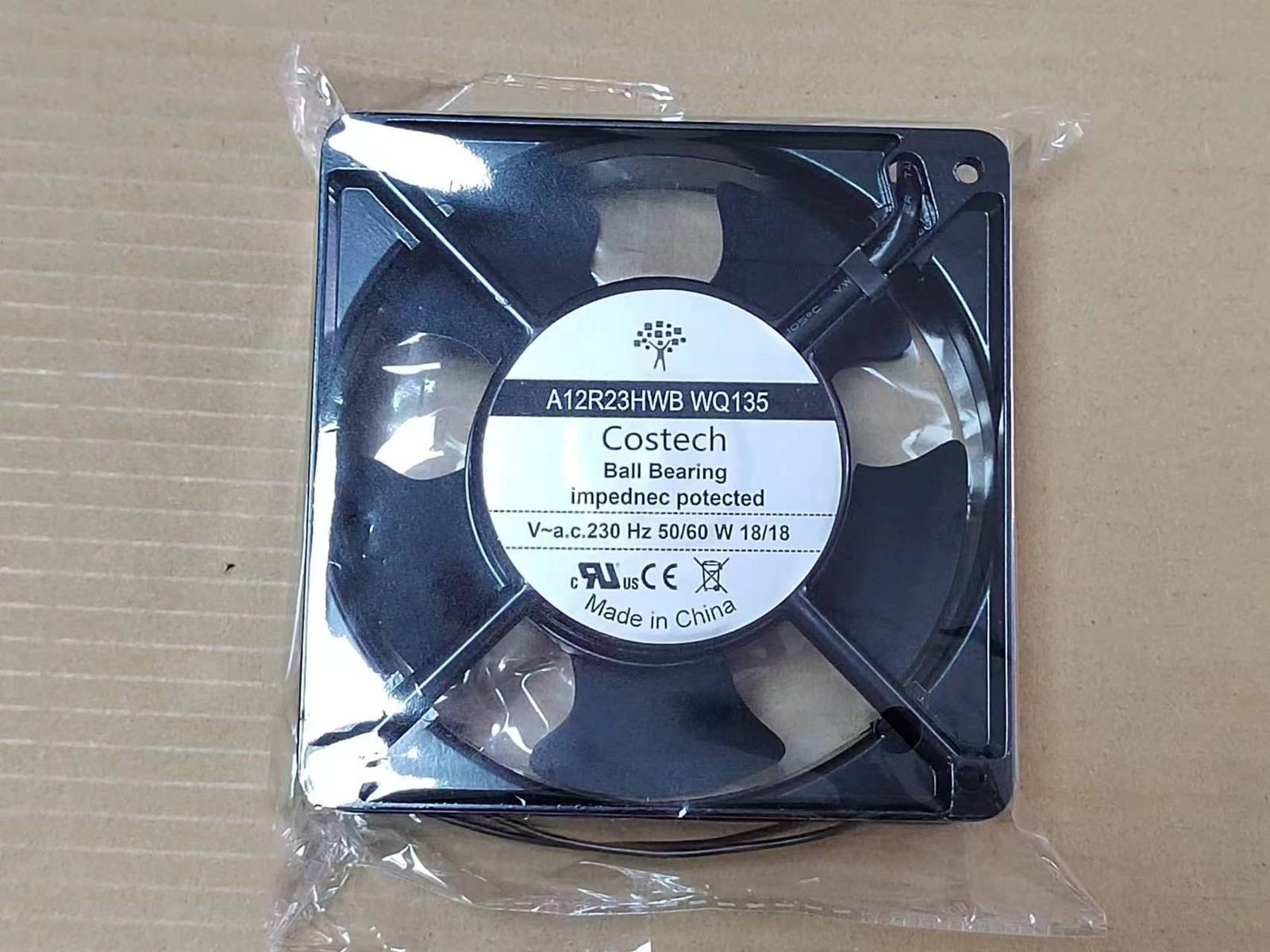 Costech Fan A12R23HWB WQ135 AC230V 12038 12CM 2 wire aluminum frame fan ...
