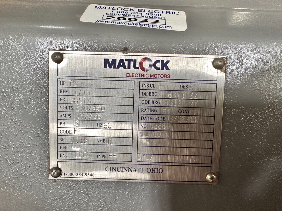 LINCOLN 75HP 1775RPM FRAME:365TS VOLTAGE:230/460 | eBay