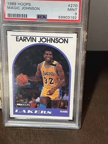 1989 Hoops Basketball #270 Magic Johnson Los Angeles Lakers HOF PSA 9 ...