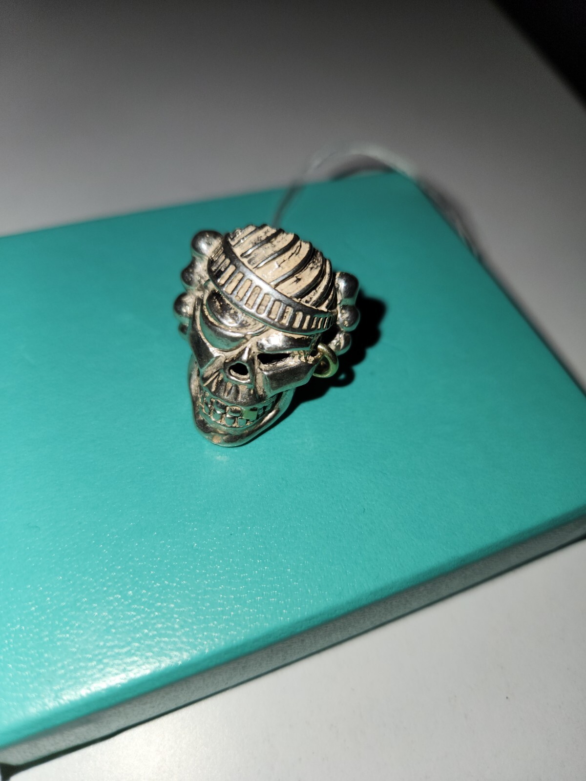 Sterling Silver Biker Scull men's ring size 8 | eBay