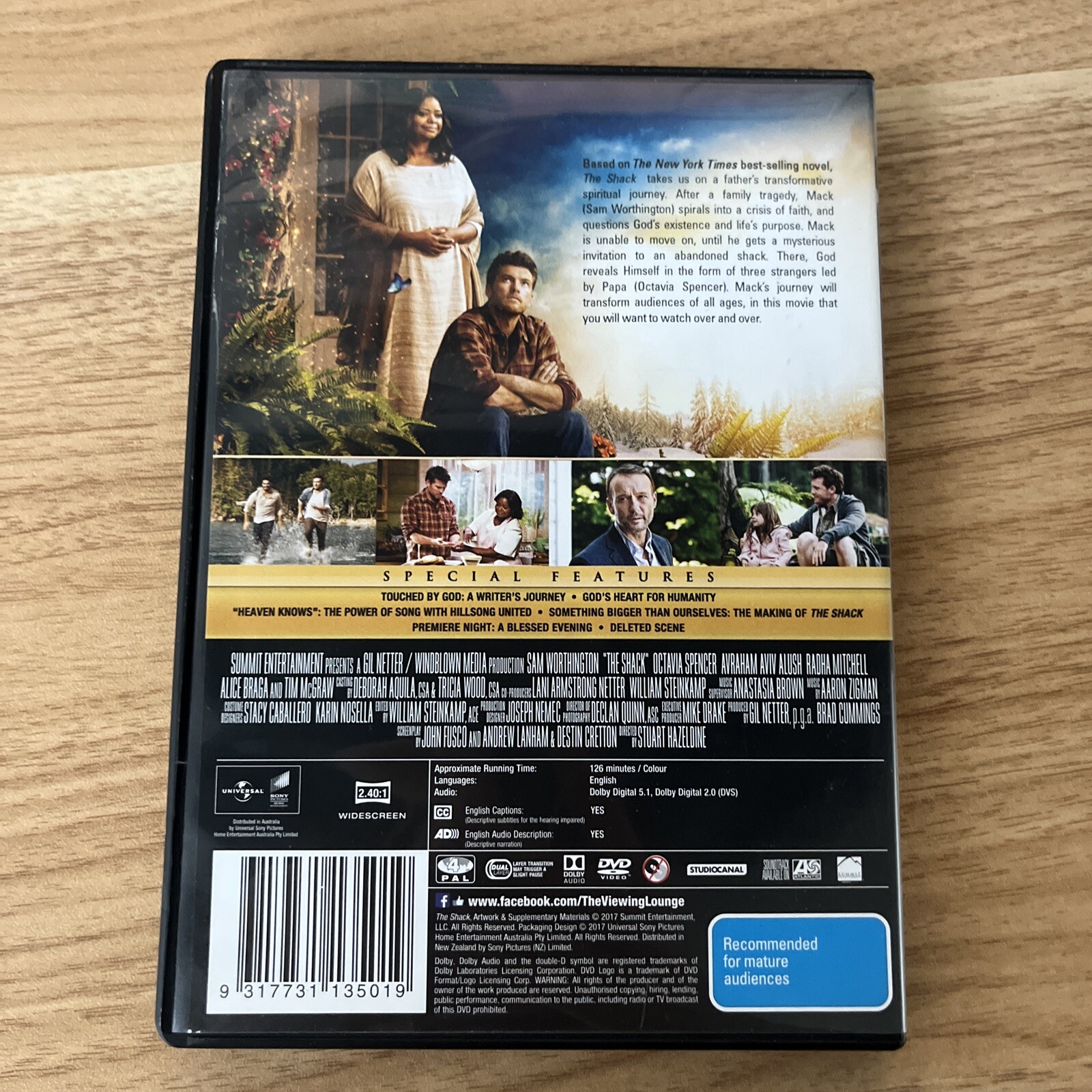 The Shack (DVD, 2017) Sam Worthington - Region 4 - FREE POST ...