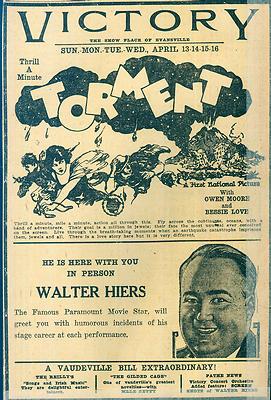 Vaudeville Movie AdTorment Owen Moore Walter Hiers Evansville Victory ...