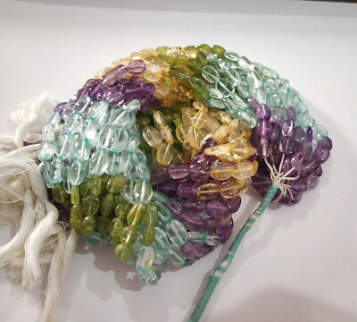 Wow Beautiful Multi Gemstone 5x8, 6x9 mm Oval Loose Gemstone Beads 13 ...