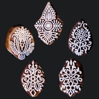 Wood Block Print Stamps DIY Henna Fabric Textile Paper Clay Printing ...