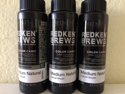 3 bottles REDKEN FOR MEN 5 minute color camo custom gray protein and ...