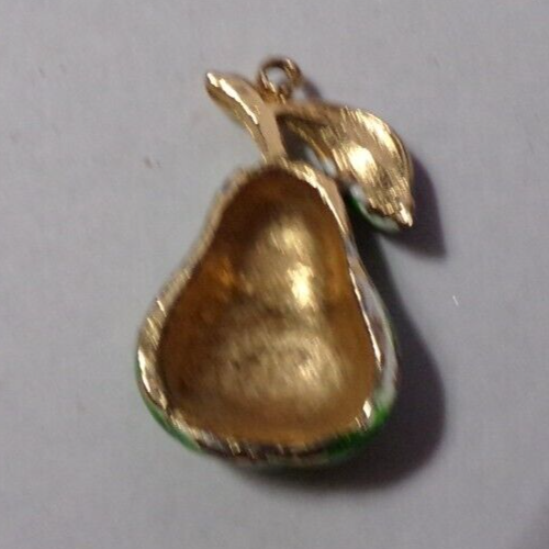 Vintage Green Enamel & Gold Tone Pear Pendant | eBay