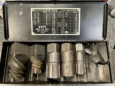Vintage REPS Tool Co. Set 2 Pipe & Stud Extractors No 7 No 9 + Toolbox ...