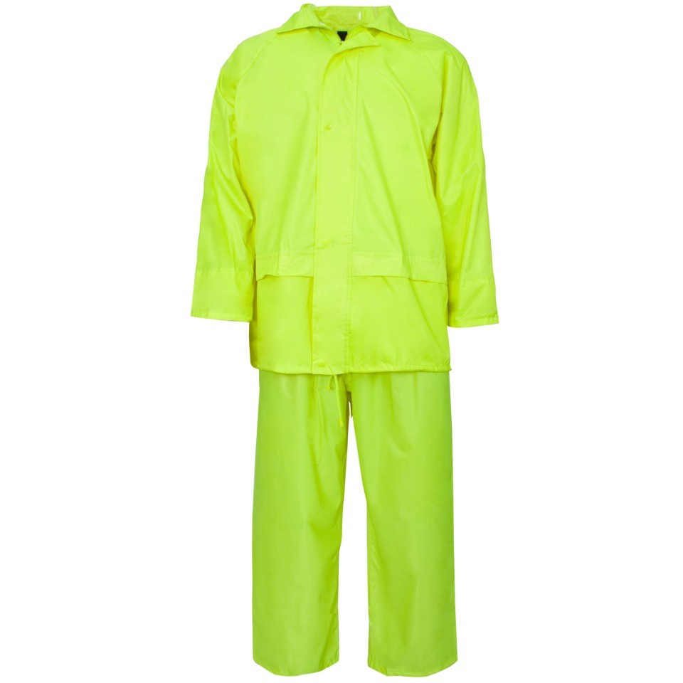 Adults Overall Rain Suit Jacket & Trousers Waterproof Set Mens PVC Rain ...