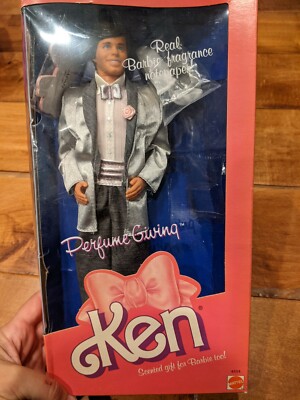 PERFUME GIVING KEN BARBIE DOLL 1987 MATTEL #4554 Damaged box but ...
