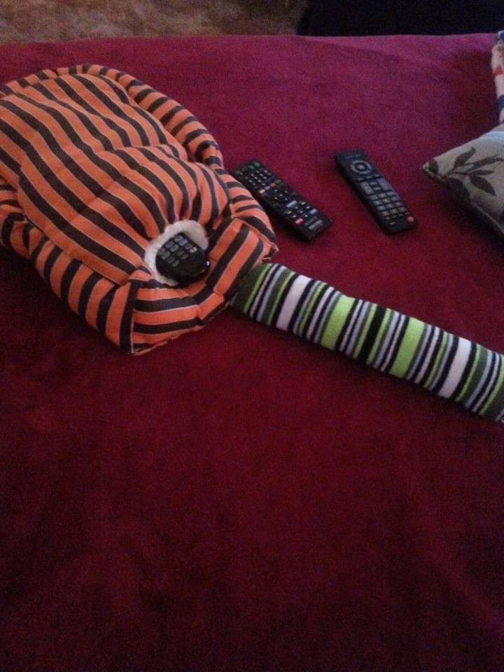 Remote Finder a Pillow holds remote controls, easy to find, reach and ...