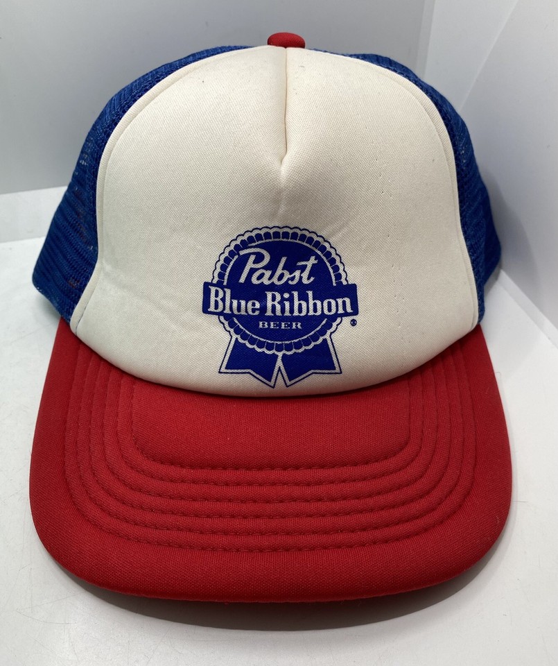 Pabst Blue Ribbon PBR Foam Trucker Mesh Back Hat Adjustable SnapBack ...