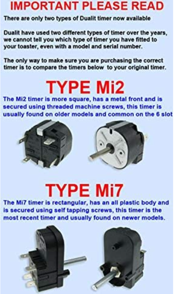New Genuine DUALIT TOASTER ORIGINAL SPARE PART 4 MINUTE RUN BACK TIMER ...
