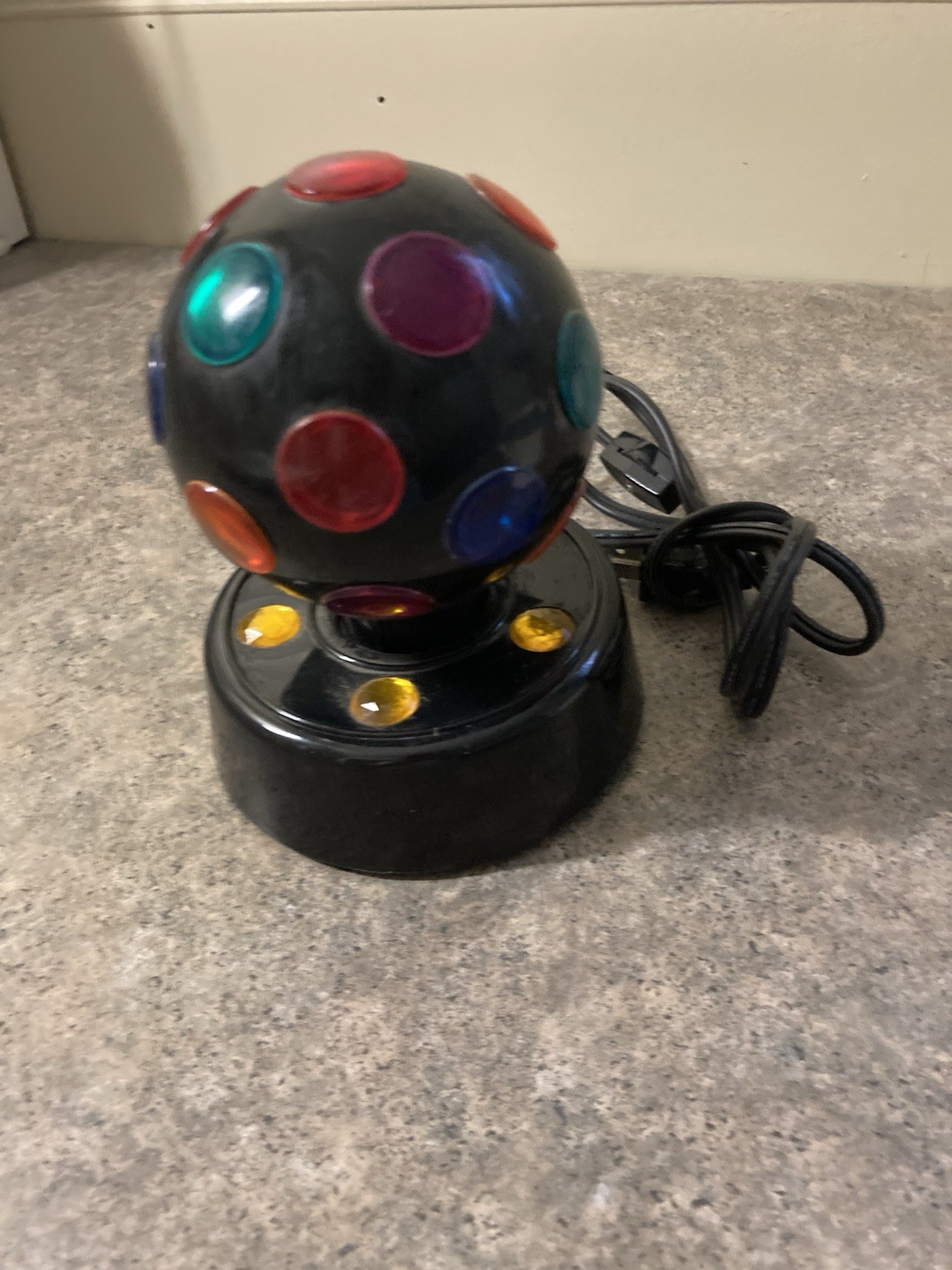 Vintage Rotating Disco Multicolor Light Ball Table Lamp Works Late 70s ...