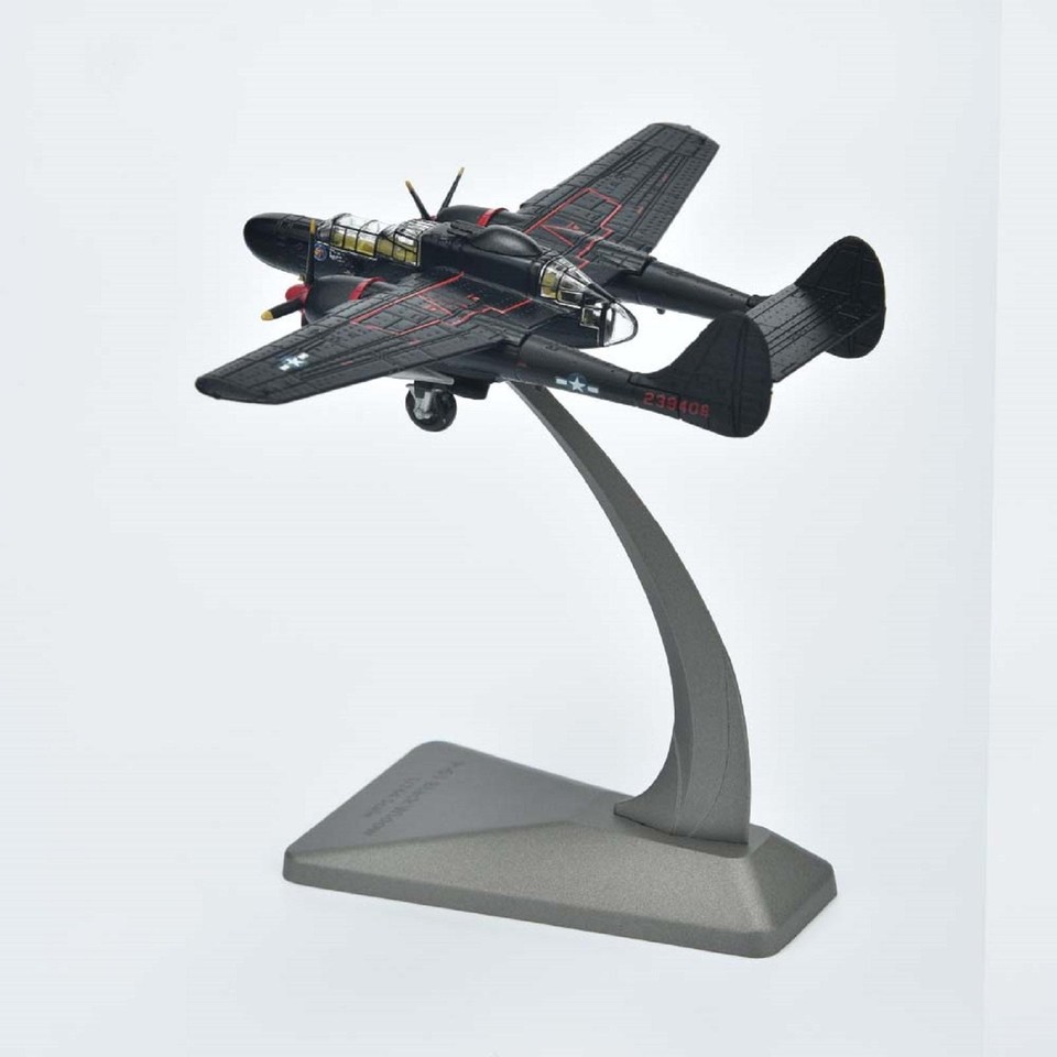 1:144 WWII USAF P-61 Black Widow Bomber Aircraft Black Diecast Moltary ...