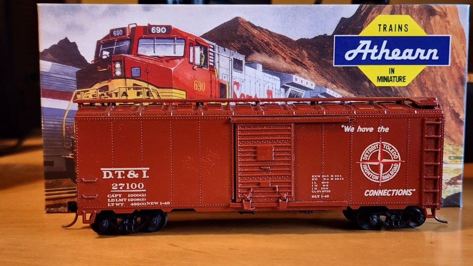 Detroit Toledo Iron RR 40' Boxcar 27100 Athearn Kar-Line 67 Owner Built ...