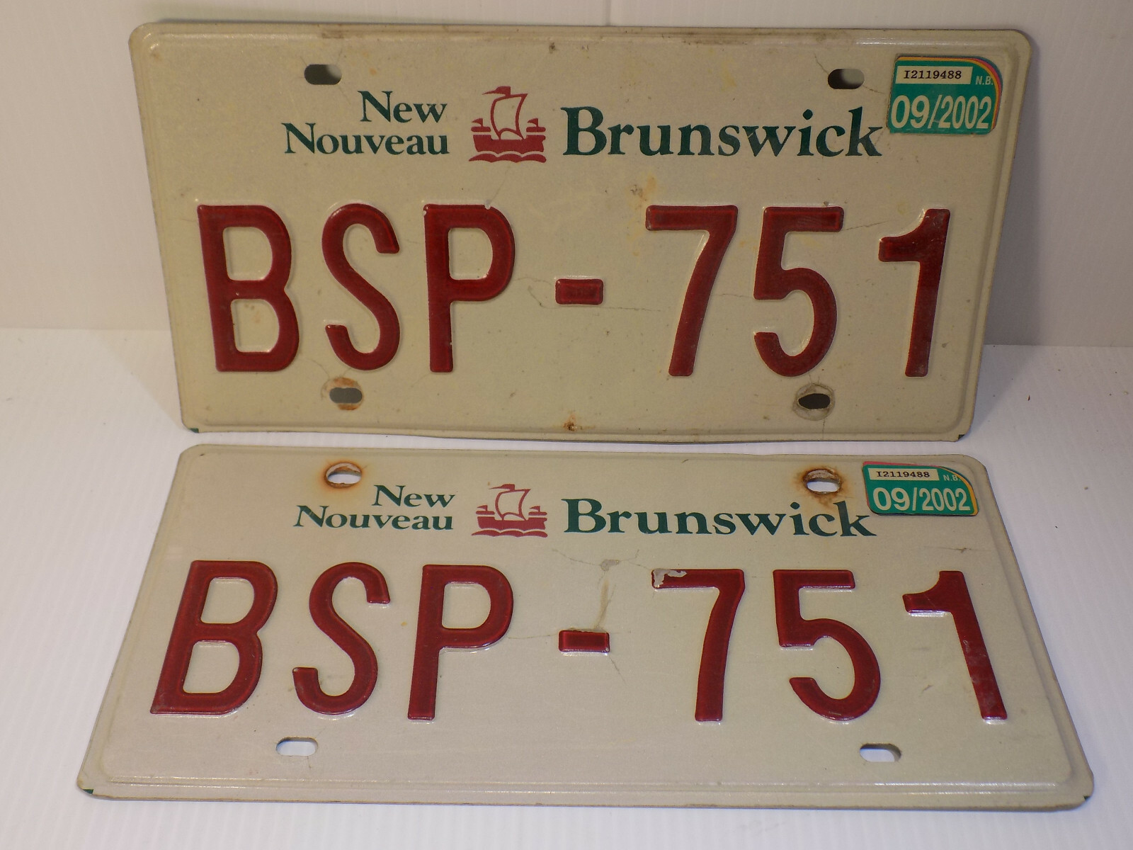 2002 New Brunswick NB Canada License Plates BSP-751 Nice International ...