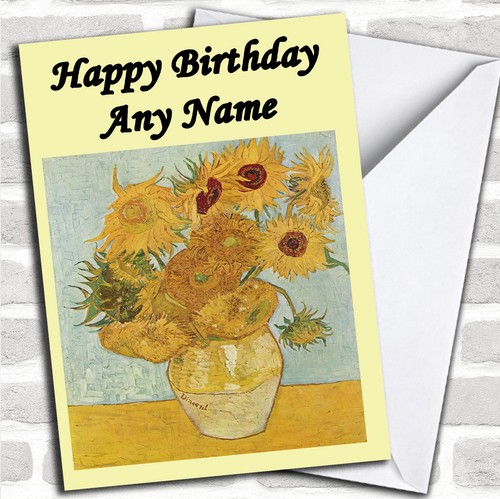 Van Gogh Sunflowers Birthday Customised Card | eBay